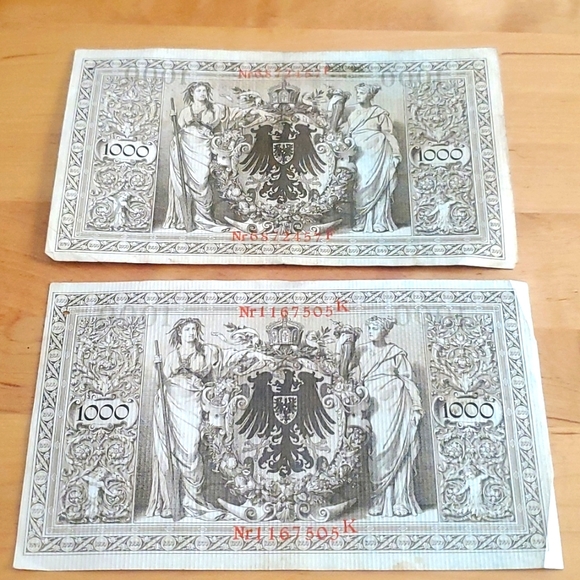 Germany 1000 Bank note | Other | 2 Bill 91 Berlin Germany 1000 ...